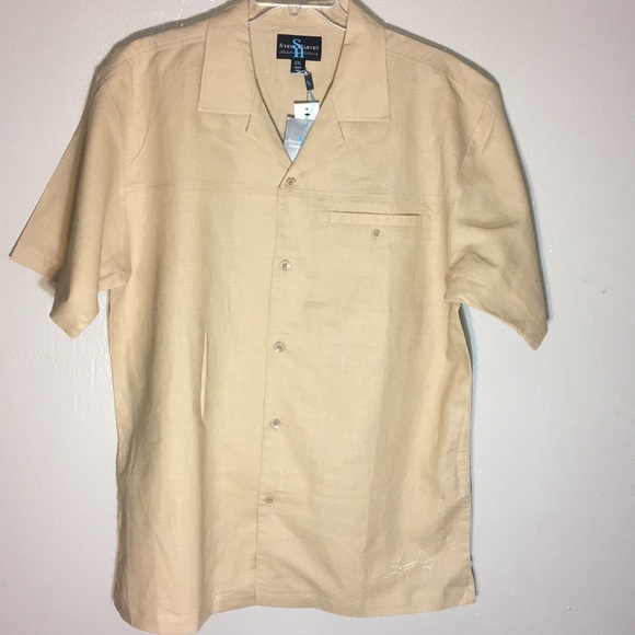 Steve Harvey | Shirts | Steve Harvey Button Down Short Sleeve Linen ...